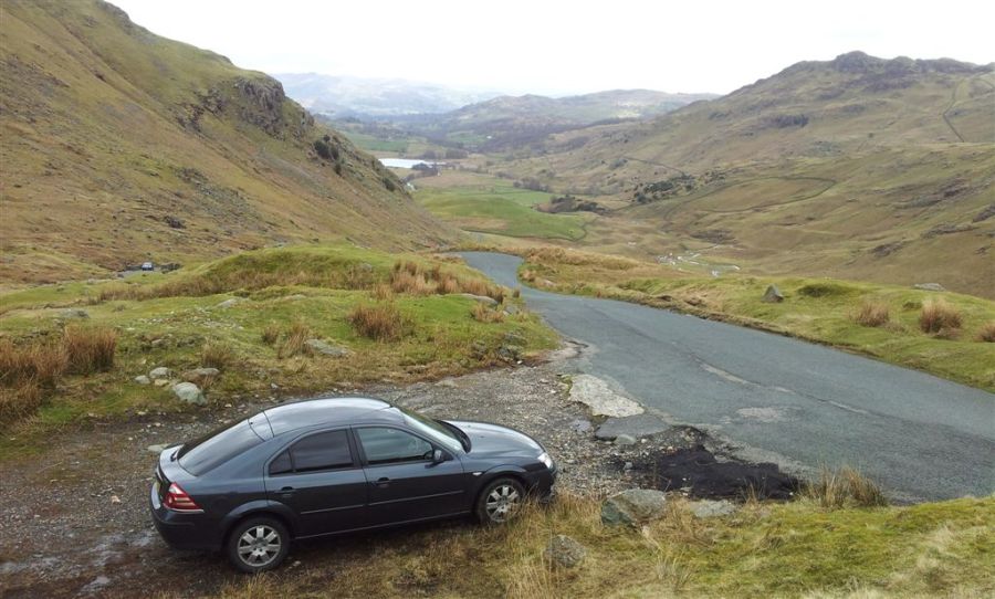 Parking on Wrynose Pass below the 3 Shire Stone | MART IN THE HILLS