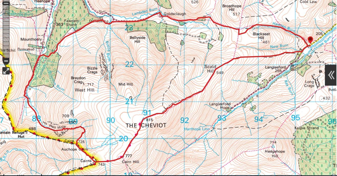 Probably the best route up the Cheviot from Langleeford – via Lambden ...